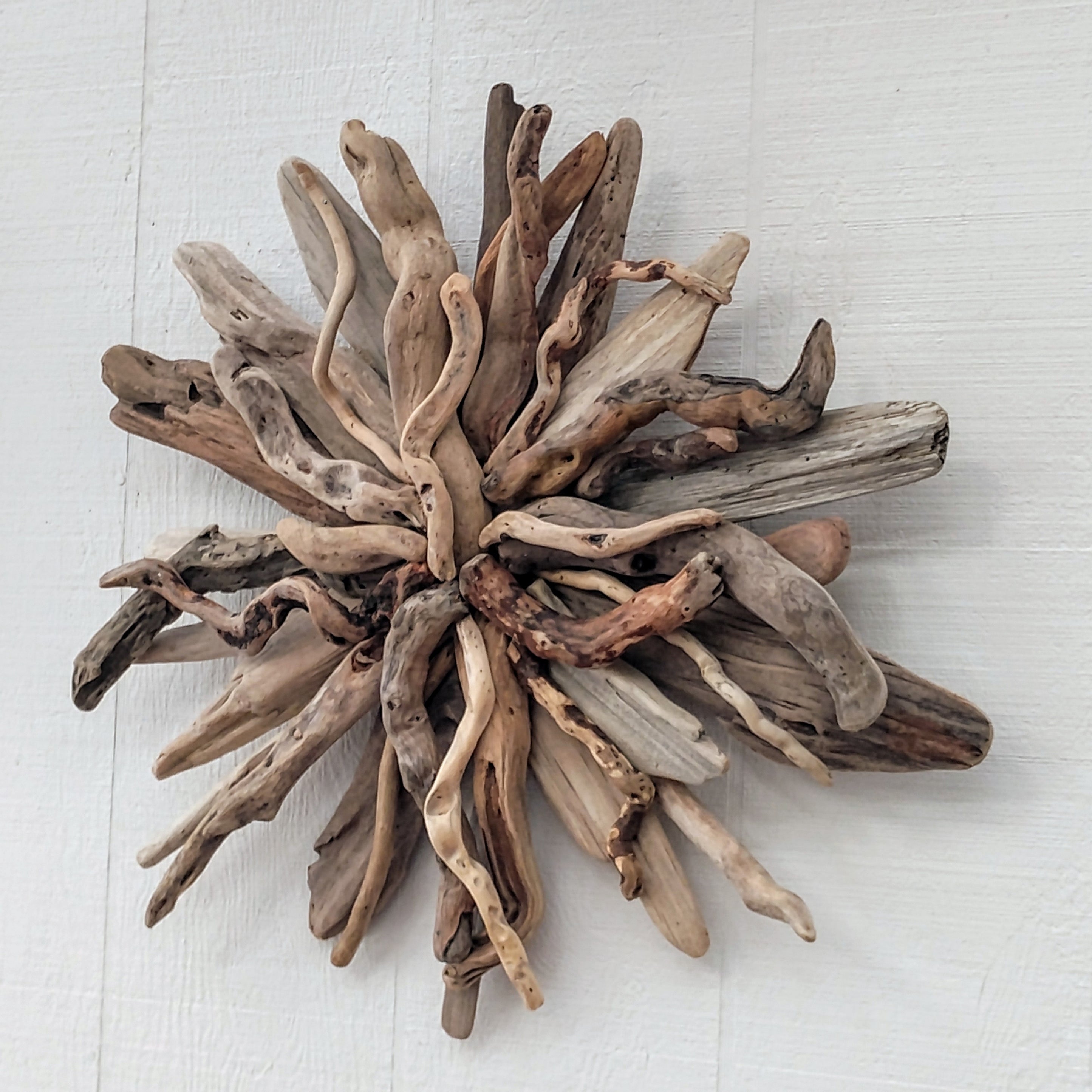 Driftwood Art Starburst Round Sculpture Rustic Room Wall Art ...