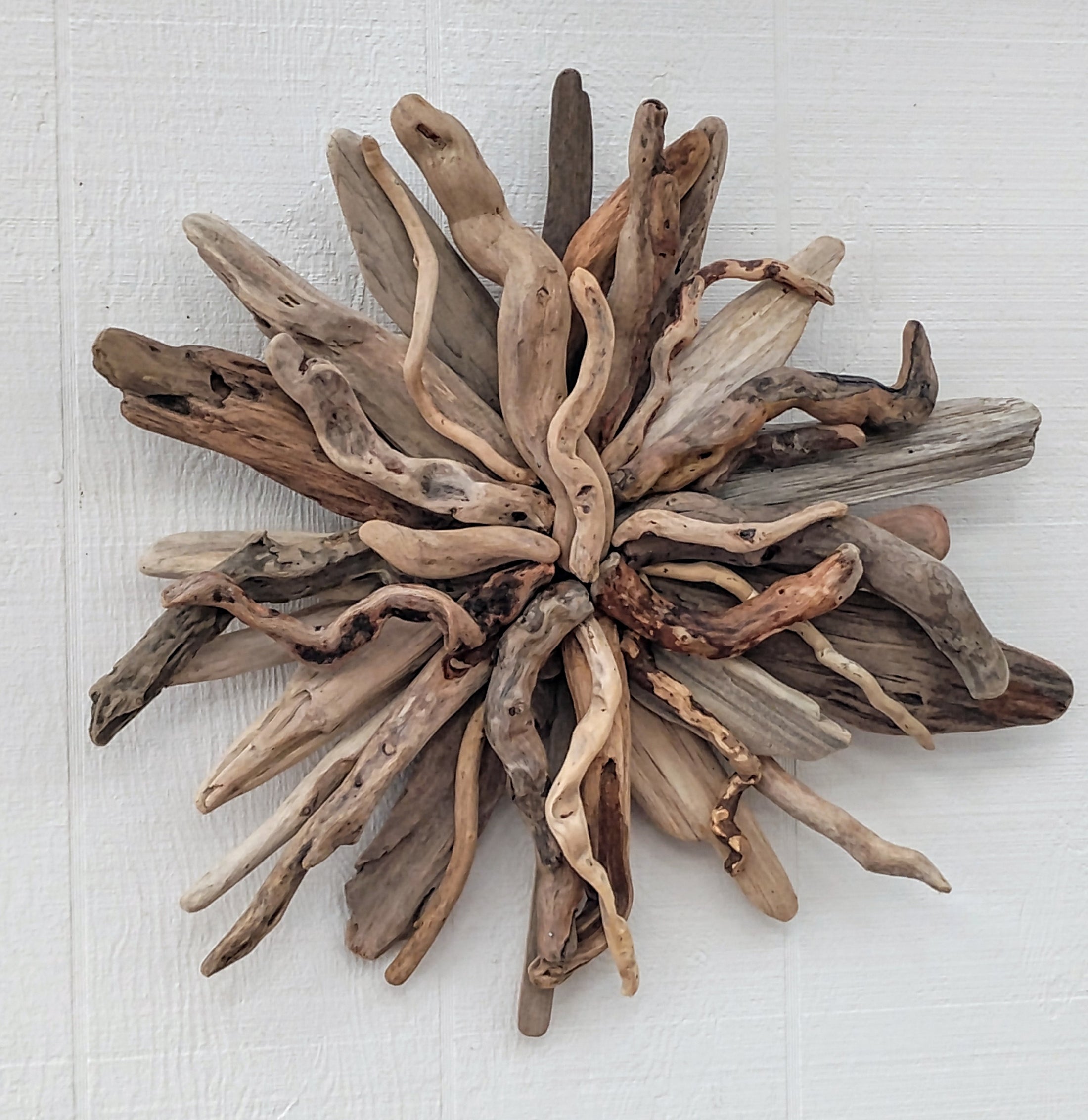 Driftwood Art Starburst Round Sculpture Rustic Room Wall Art ...